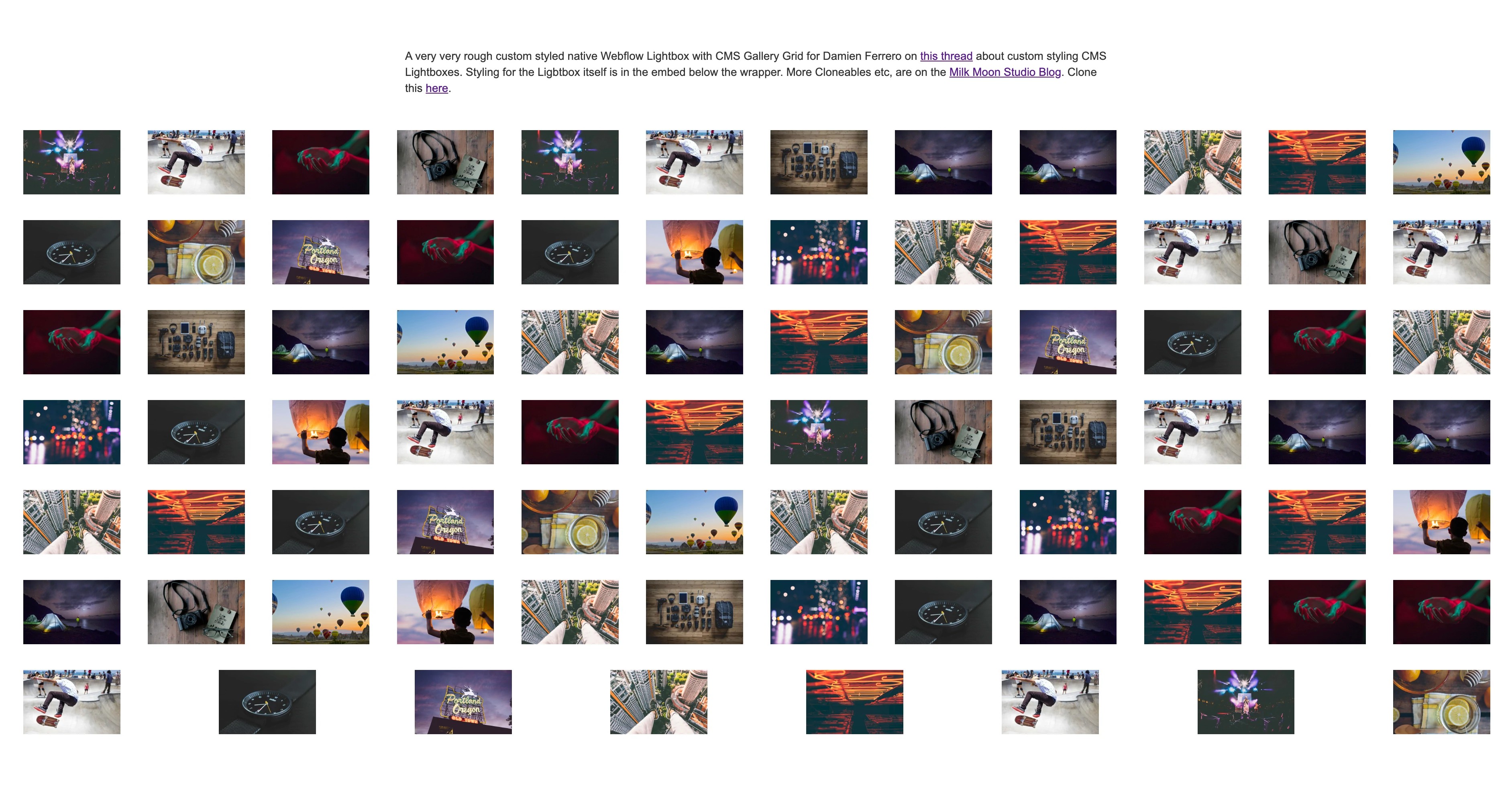 Webflow Cloneables - Milk Moon Studio